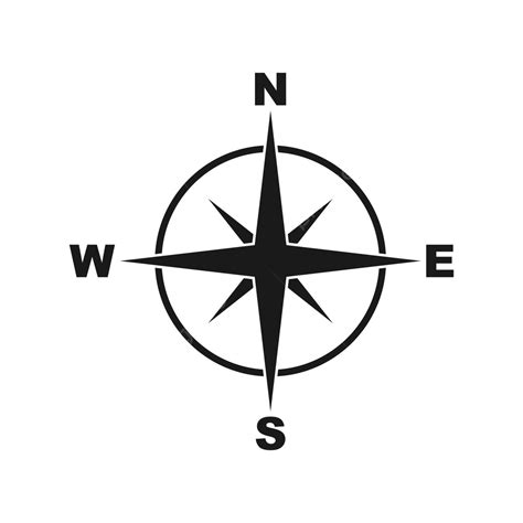 Minimalistic Compass Icon In Eps 10 Vector Illustration Vector Topography Object Marine Png