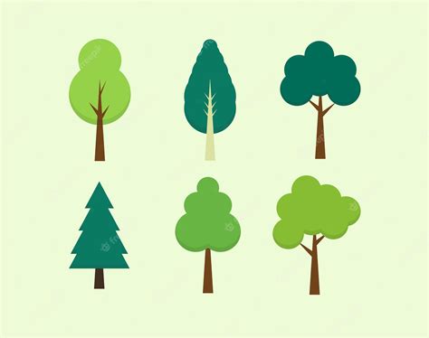 Premium Vector Simple Flat Tree Collection Design