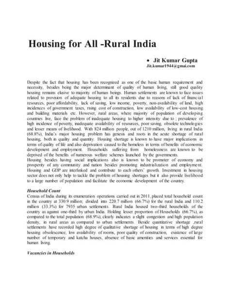 Housing Problems In India Affordable Housing Slumspdf Housing