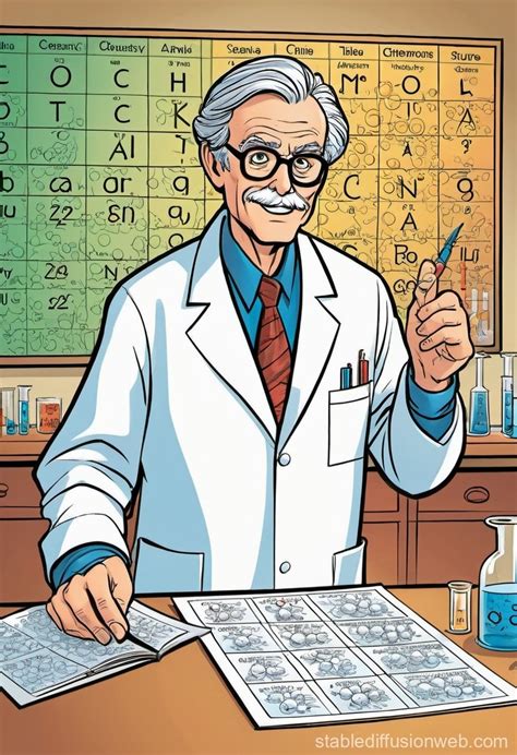 Professor Teaching Atomic Structure In Chem Lab Stable Diffusion Online