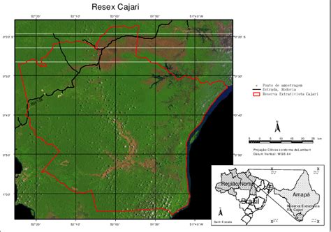 Figura1 Mapa Mostrando Os Limites Linha Vermelha Da Reserva