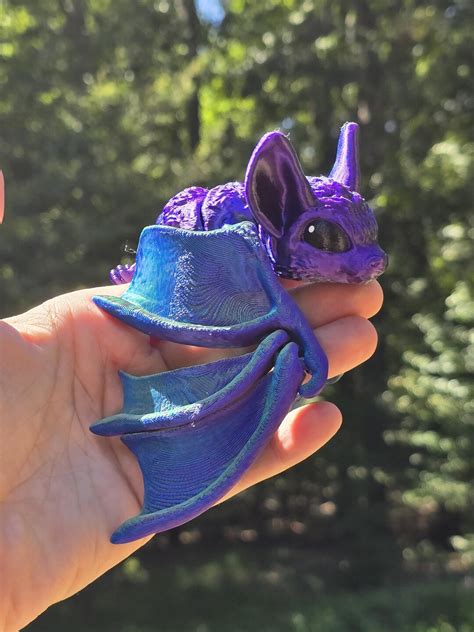 Articulated Mini Bat Fidget Toy 3d Printed Friend Etsy