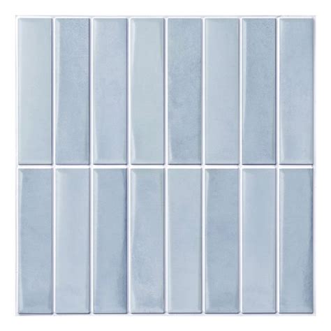 3d Light Blue Matt Straight Linear Mosaic Peel And Stick Wall Tile Wall Tiles Light Blue Tile