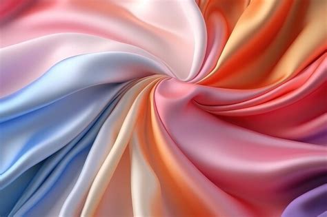 Rainbow Pastel Silk Satin Background Premium Ai Generated Image
