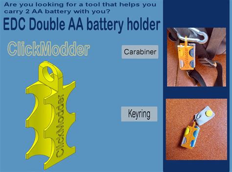 Edc Double Aa Battery Holder By Clickmodder Download Free Stl Model
