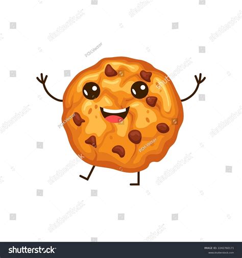 Cute Cookie Cartoon Character Vector Illustration Stock Vector Royalty Free 2242760171