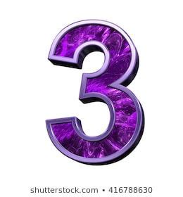Purple Number Three Sculpture