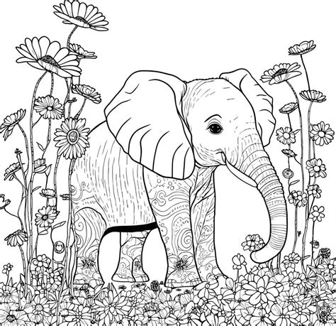 Elephant Coloring Pages For Adults