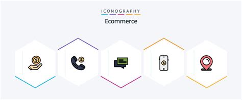 Paquete De Iconos De Línea Completa De Comercio Electrónico 25 Que Incluye Comercio Electrónico