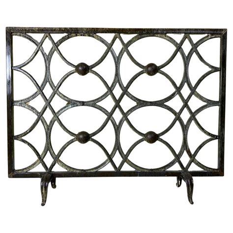 1930s European Art Deco Cast Iron Fireplace Screen For Sale At 1stdibs