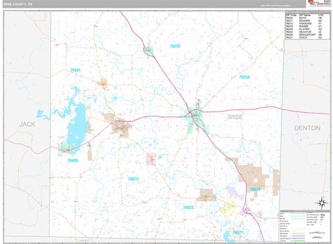 Wise County Tx Wall Map Premium Style By Marketmaps Mapsales