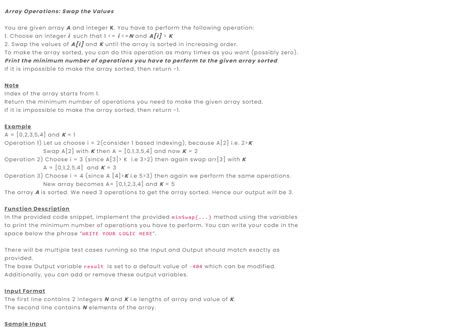 Solved Array Operations Swap The Values You Are Given Array