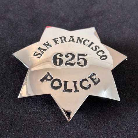 Sfpd San Francisco Police Officer Badge Replica Movie Props Number 625