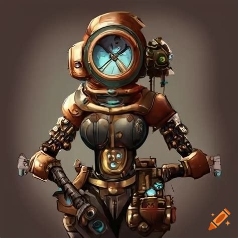 Female Pirate Steampunk Robot Mech Suit Diving Bell Concept Art On Craiyon