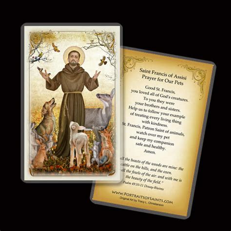 St Francis Of Assisi Prayer Card St Francis Prayer For Peace Plastic