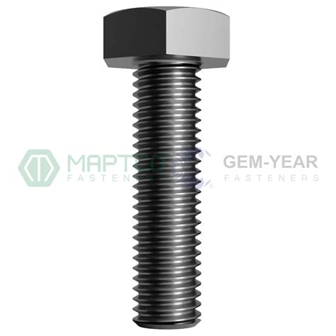 M6 100 X 100 Hex Set Screw 88 Iso4017 Zinc Plated Maptco Fasteners