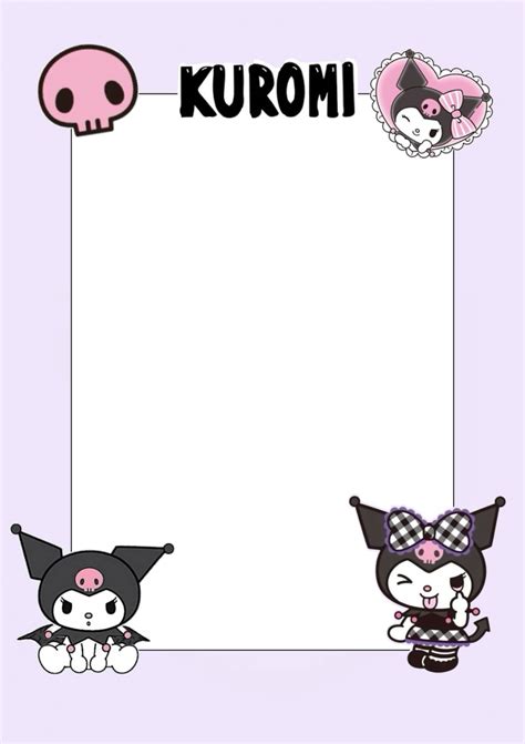 Kuromi Free Printable Planner Stickers Kawaii Writing Paper