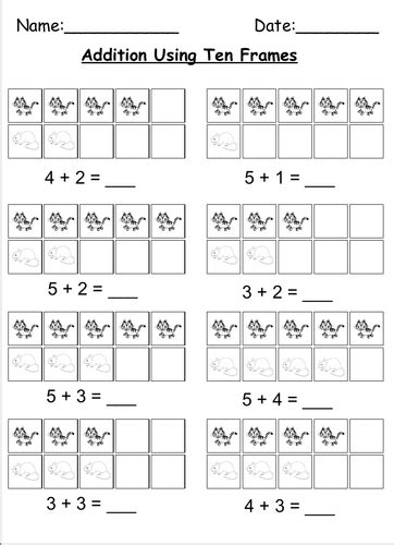 Addition Using Tens Frames Teaching Resources