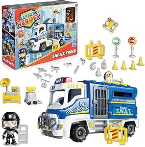 Action Heroes Police Swat Juego De Vehículos Y Figuras Gran Regalo