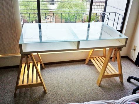 Ikea Glass Top Desk With Drawers At Sara Mccall Blog