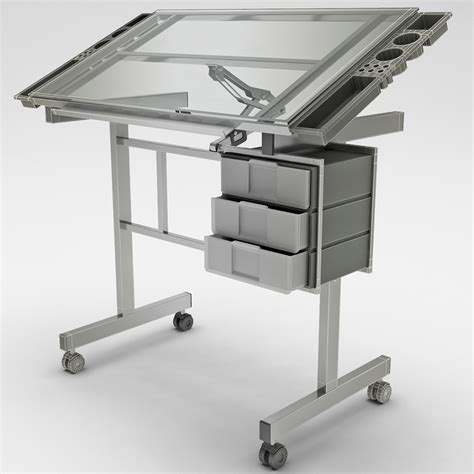 Vision Station Glass Drafting Table 3ds