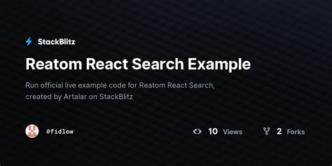 Reatom React Search Example Stackblitz