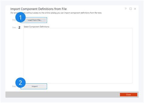 Import Component Definitions From File