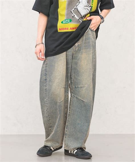 Rageblue ジーンズ Vintage Denim Wide Barrel Pants ヴィンテージライク デニムワイドバレルパンツ メンズ Zozotown Yahoo 店 通販