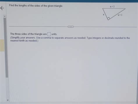 Solved Find The Lengths Of The Sides Of The Given Triangle Chegg
