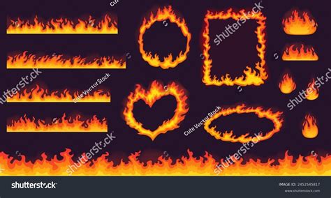 3207 Fiery Border Stock Vectors And Vector Art Shutterstock