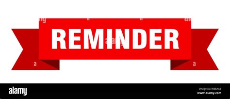 Reminder Ribbon Reminder Isolated Sign Reminder Banner Stock Vector