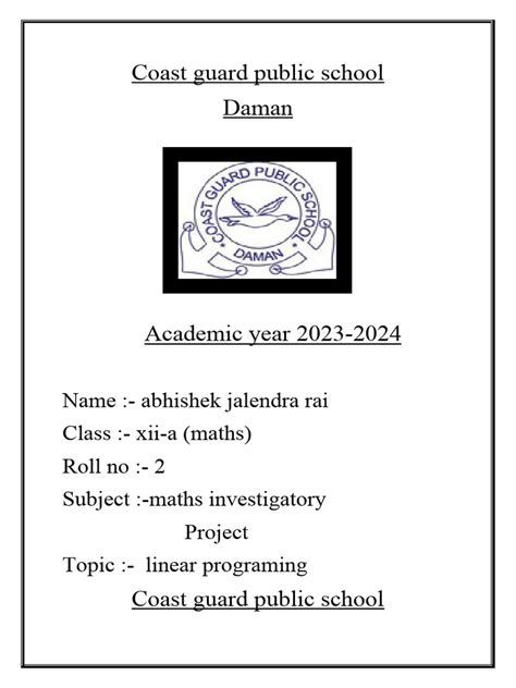 Maths Project Class 12 Pdf Mathematical Optimization Linear