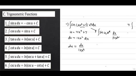 Integration Of Trigonometric Functions Part 1 Youtube
