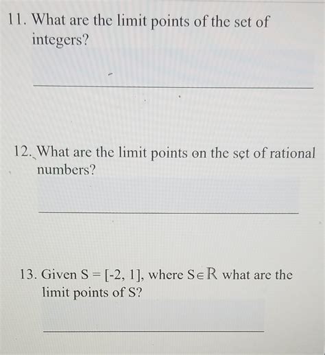 Solved What Are The Limit Points Of The Set Of Integers Chegg