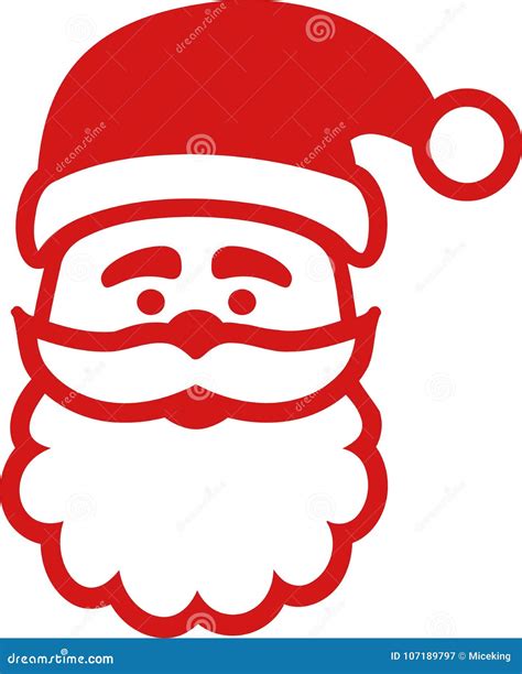 Esquema De La Cabeza De Santa Claus Ilustración Del Vector
