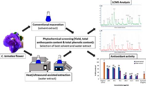 有机溶剂和水提取对 Clitoria Ternatea 花的植物化学特征和抗氧化活性的影响acs Food Science And Technology X Mol