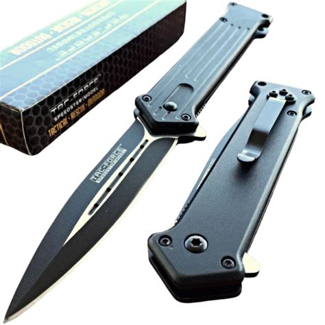 Tac Force Tf624bk Spring Assisted Stiletto Folding 8 Knife Swordskingdom