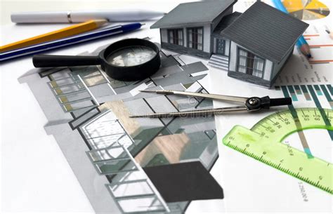 Architectural Engineering Design Plan Drawing On The Table Architect S