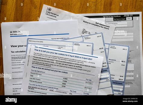 Documents Ready For Completing A Self Assessment Tax Form Nb Data