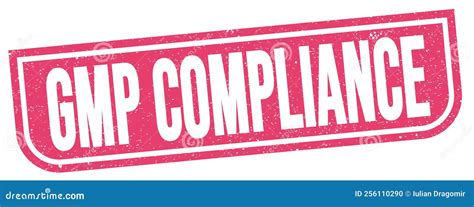 Gmp Compliance Text Written On Pink Stamp Sign Stock Illustration