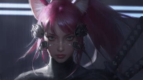 Cyberpunk Girl Pink Wallpapers Wallpaper Cave