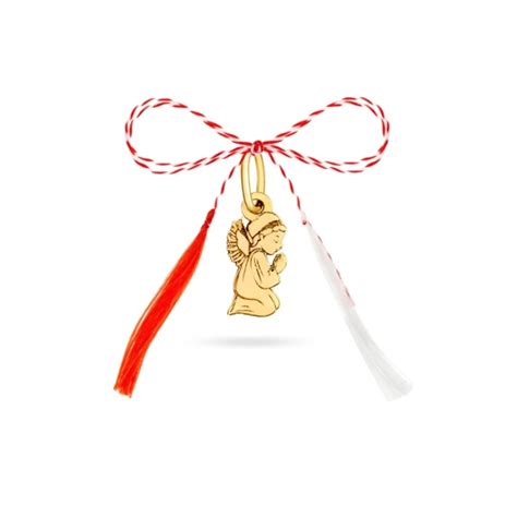 Mărțișor Tip Pandantiv Inger Din Aur 14k