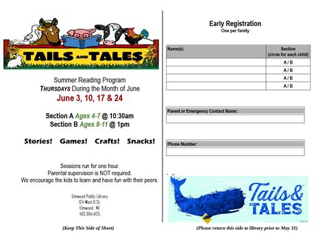 Early Reg Sheet Elmwood Public Library