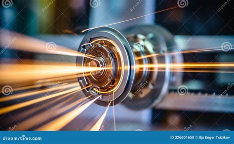 High Speed Cnc Lathe Tool With Glowing Cutting Edge Sharply Focused For Precision Machining