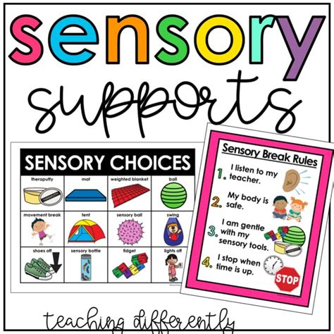 Sensory Break Choices And Visual Pack By Teaching Differently Tpt