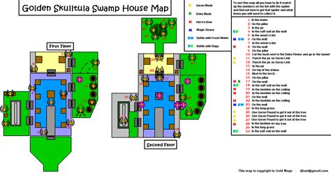 The Legend Of Zelda Majoras Mask Golden Skulltula Swamp House Map Map