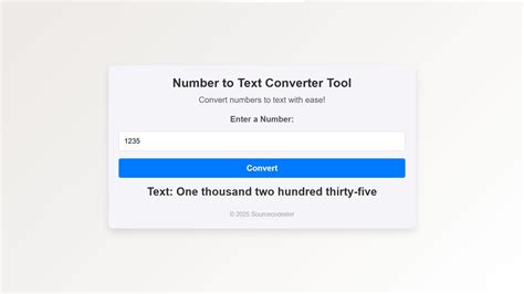 Number To Text Converter Using Html Css And Javascript With Source Code Sourcecodester