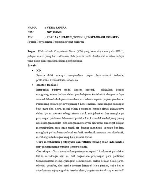 Ppae 2 Siklus 2 Topik 1 Eksplorasi Konsep Pdf