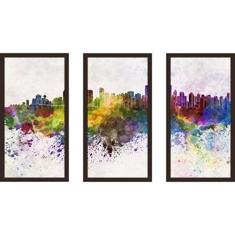 Vancouver Framed Plexiglass Wall Art Set Of 3 Bed Bath And Beyond