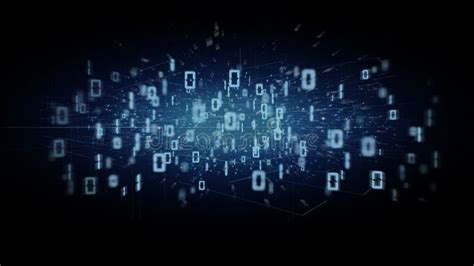 Data Binary Cloud On A Background 3d Rendering Stock Illustration